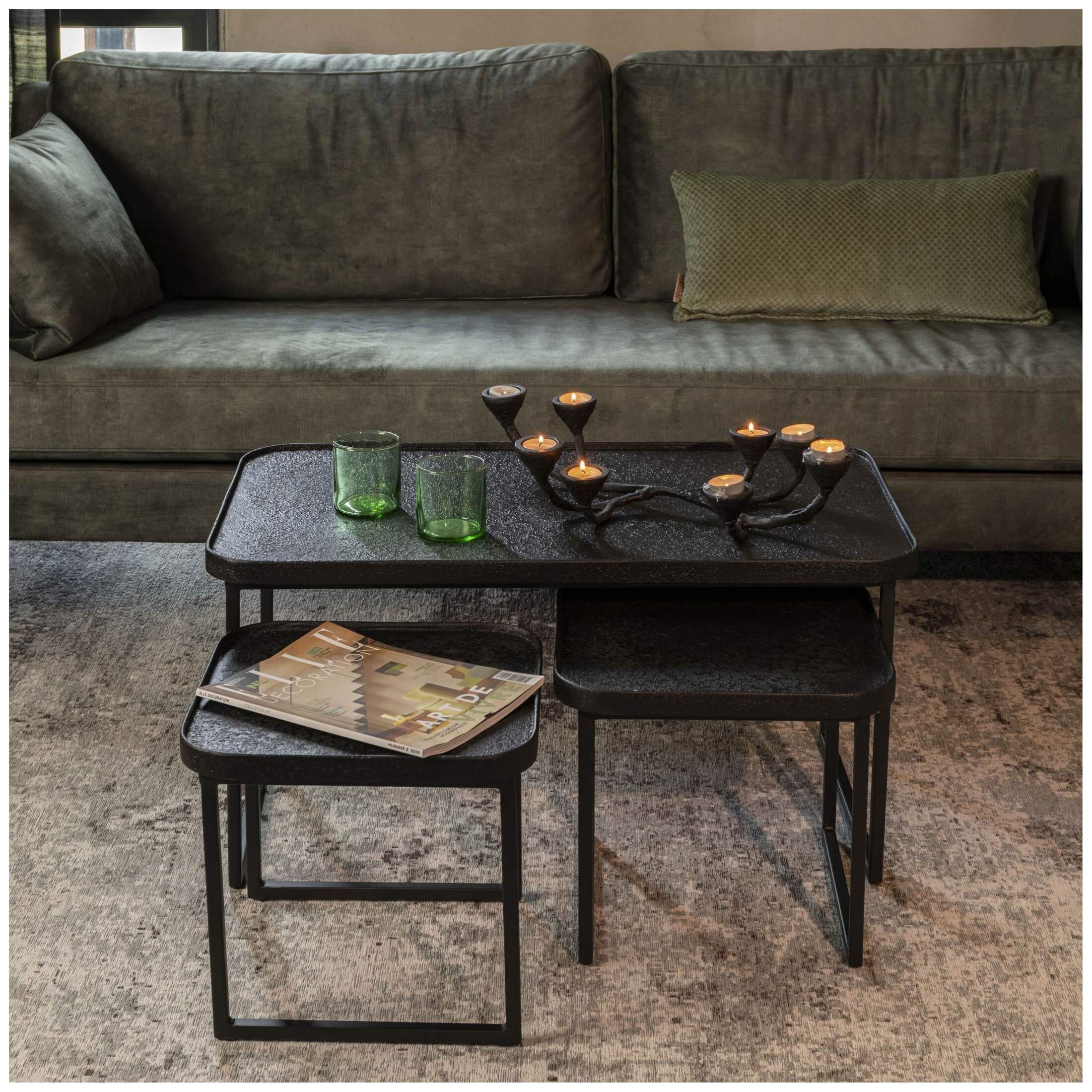 Couchtisch WINSTON BLACK 3-er Set von DUTCH BONE