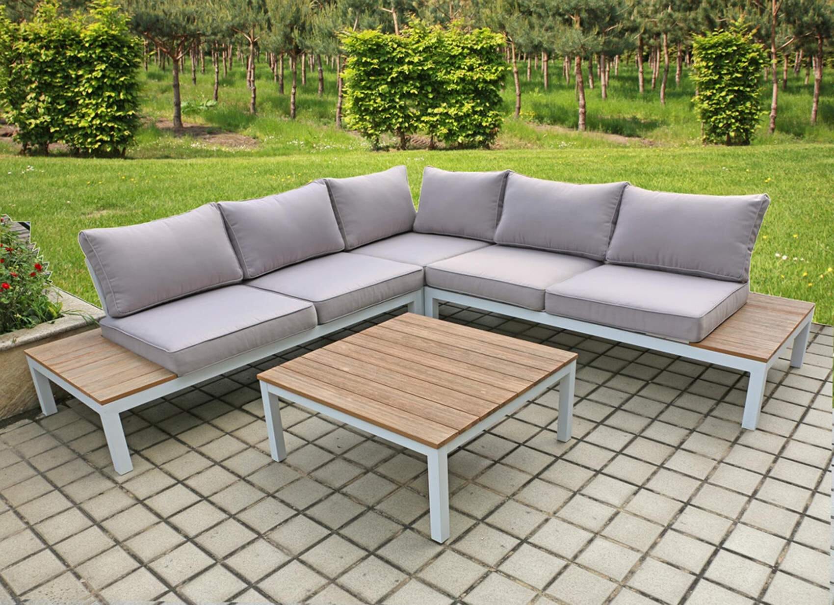 Moderne Garten Garnitur Lounge Set VALENTINA 4tlg