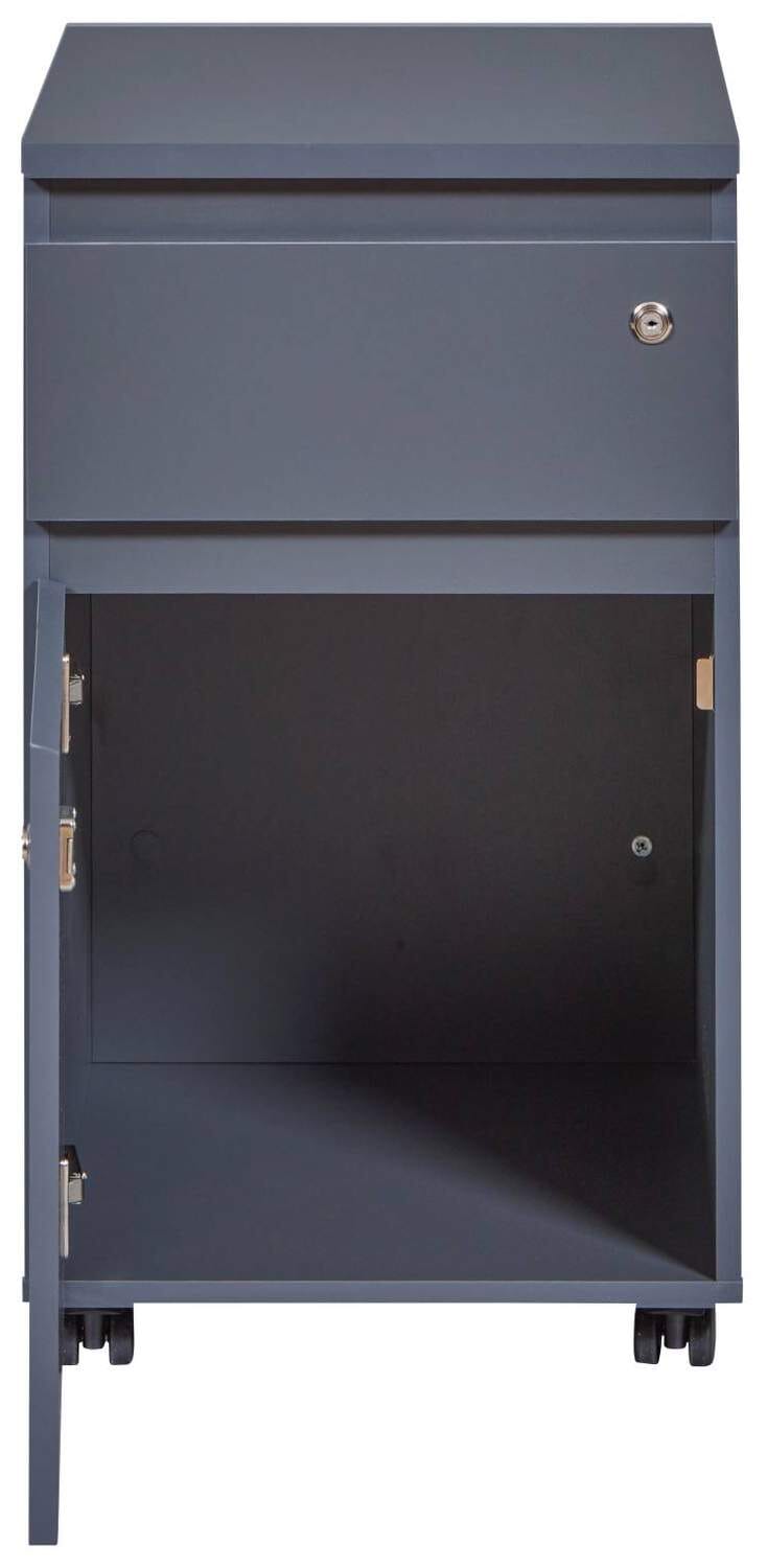 Rollcontainer FILE GUARD Schublade Tür abschließbar Grau von Interlink